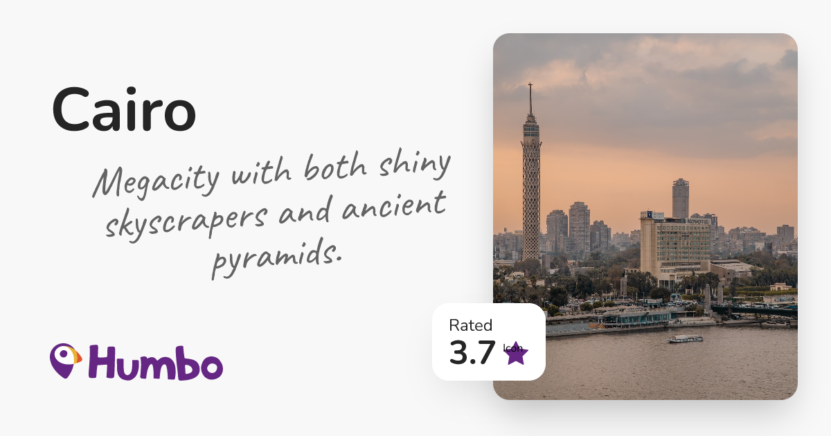 Cairo - Megacity with both shiny skyscrapers and ancient pyramids.