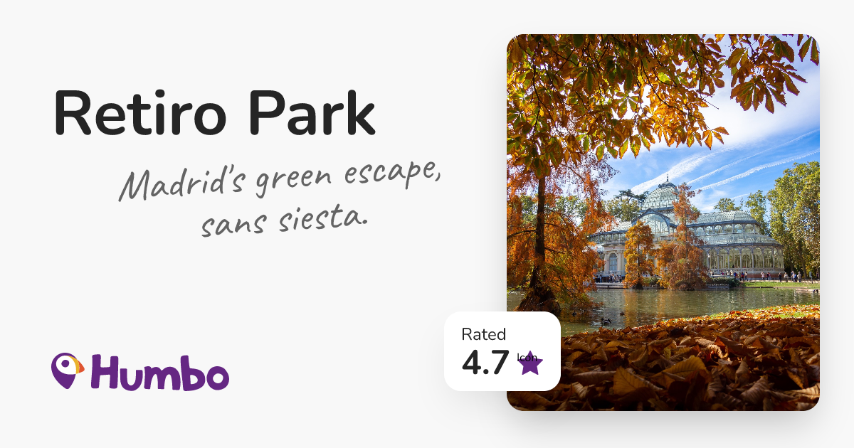 Retiro Park - Madrid's green escape, sans siesta.