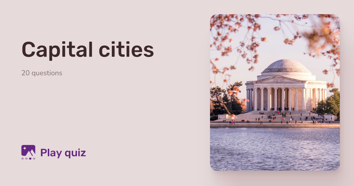 Capital cities - Quiz by Humbo